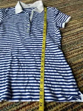 GAP | Tops | Gap Blue And White Striped Polo With Contrast Collar ...